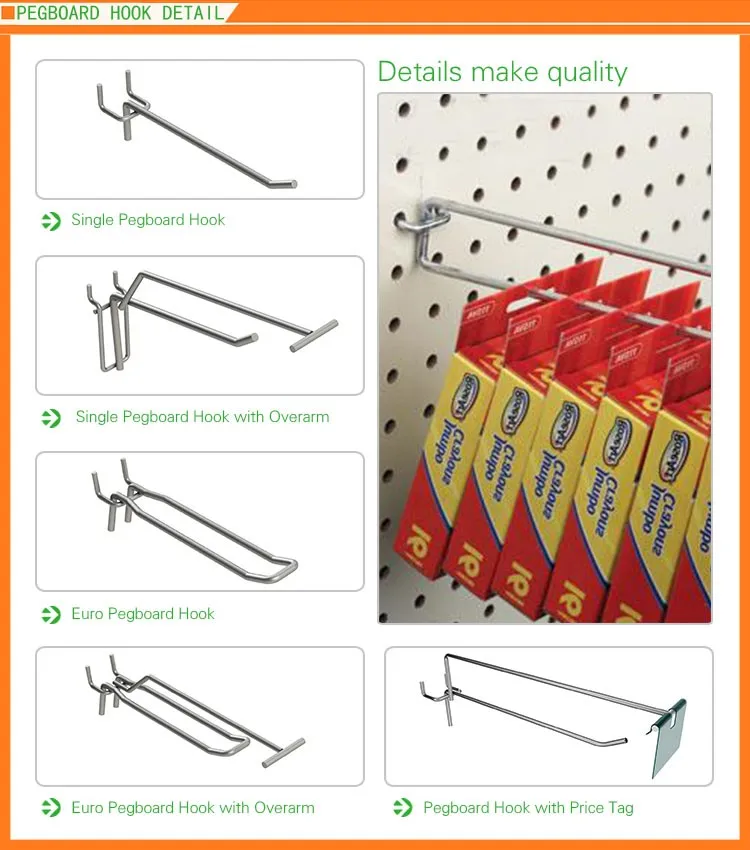 Hooks for Perforated Panels - Supermarket Gondola Solutions