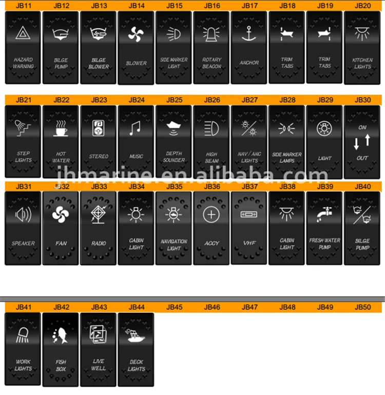 Oem 4x4 Waterproof Laser Etched Engraving Symbols Carling Rocker Switch ...