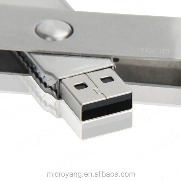 Silver Metal 16 Gb Swivel Usb 2.0 Flash Drives Data Memory Pen Stick ...