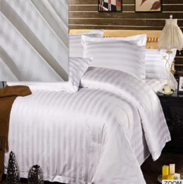 Hotel Textile 100% Cotton Bedding Hs Code 250 Tc White Stripe Satin ...