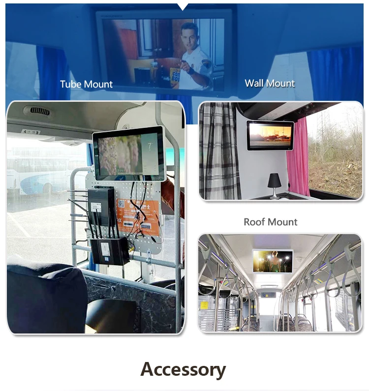 Bus Advertising Tv Monitor 18.5inch Coach Multimedia 2 Video Input Roof ...