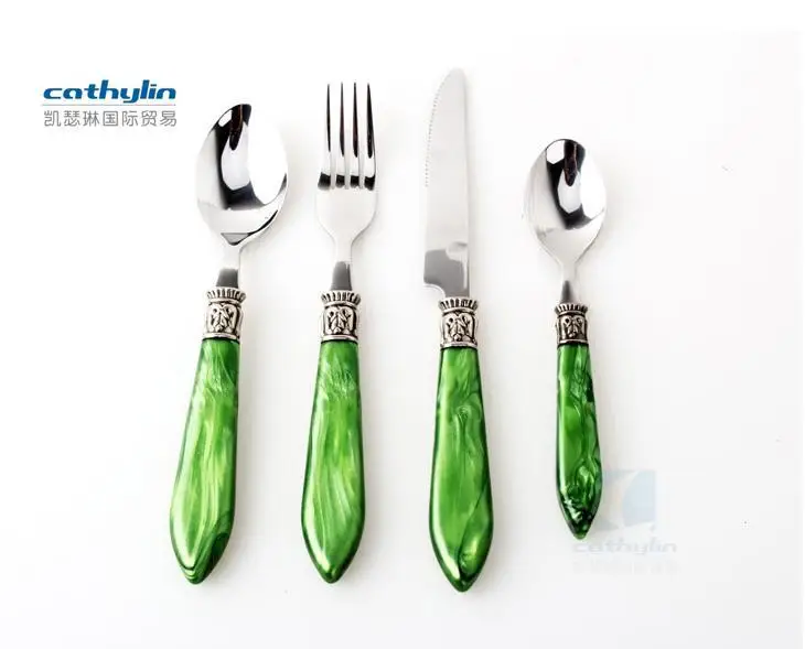 Cs9854 Acrylic Handle Colored Flatware Set - Buy Colored Flatware Sets ...