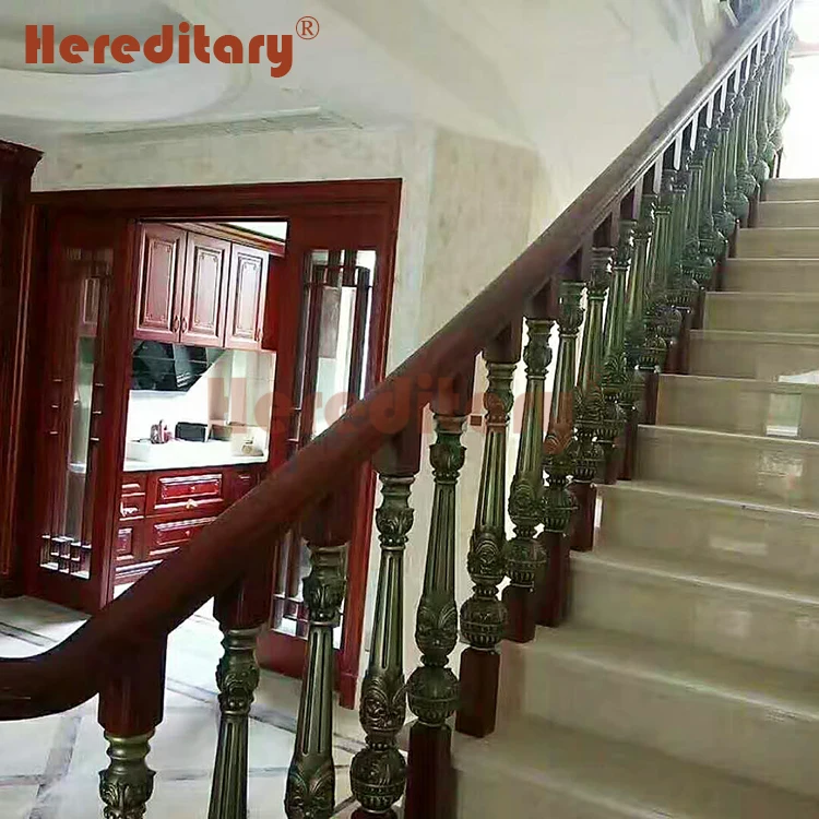 Classic Stair Design Steel Wood Stair Handrail / Roof Aluminum Railing ...