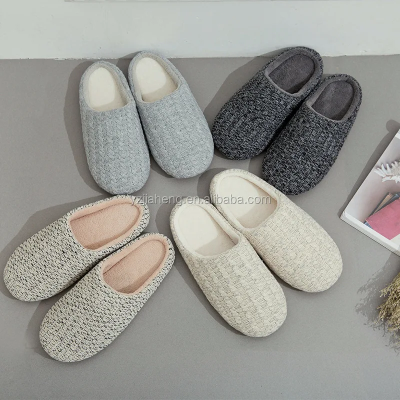 Warm and Stylish Indoor Slippers - Cashmere Knitted Fabric