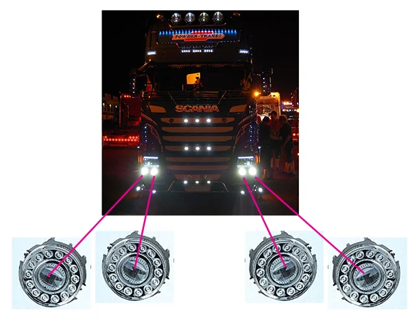 Led Daytime Running Light Drl Lamp And Led Fog Light For Scania - Buy ...