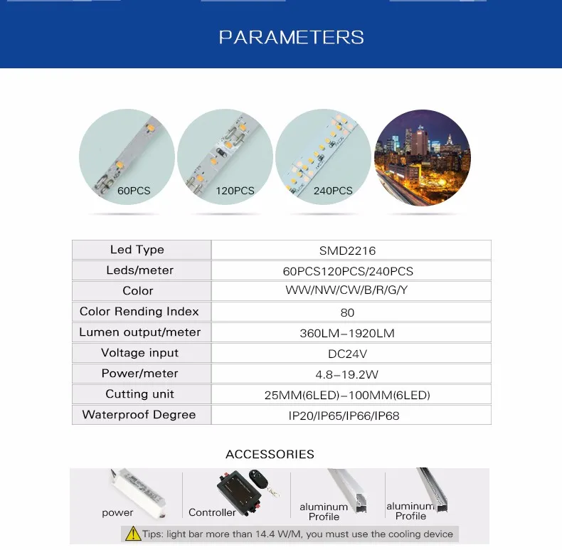 Microled 2216 CCT LED Strip Lighting - Warm White & Cold White