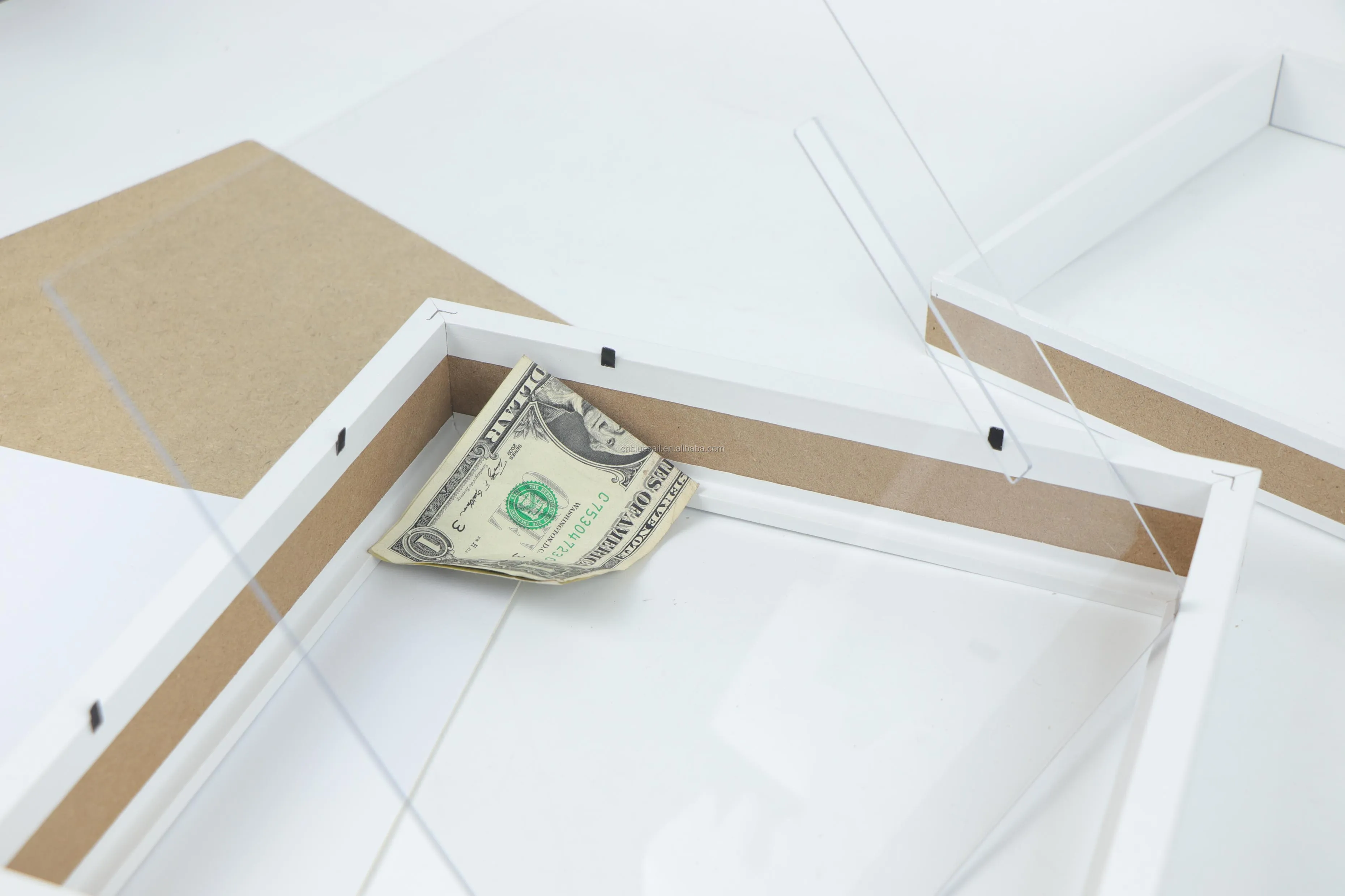 WHITE Piggy RIBBA Frame - 9x9 Money Box Frame by BLUESAIL