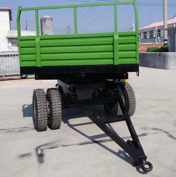 Heavy Duty Twin Axles Double Wheels Side Tipping Trailer For Tractor ...
