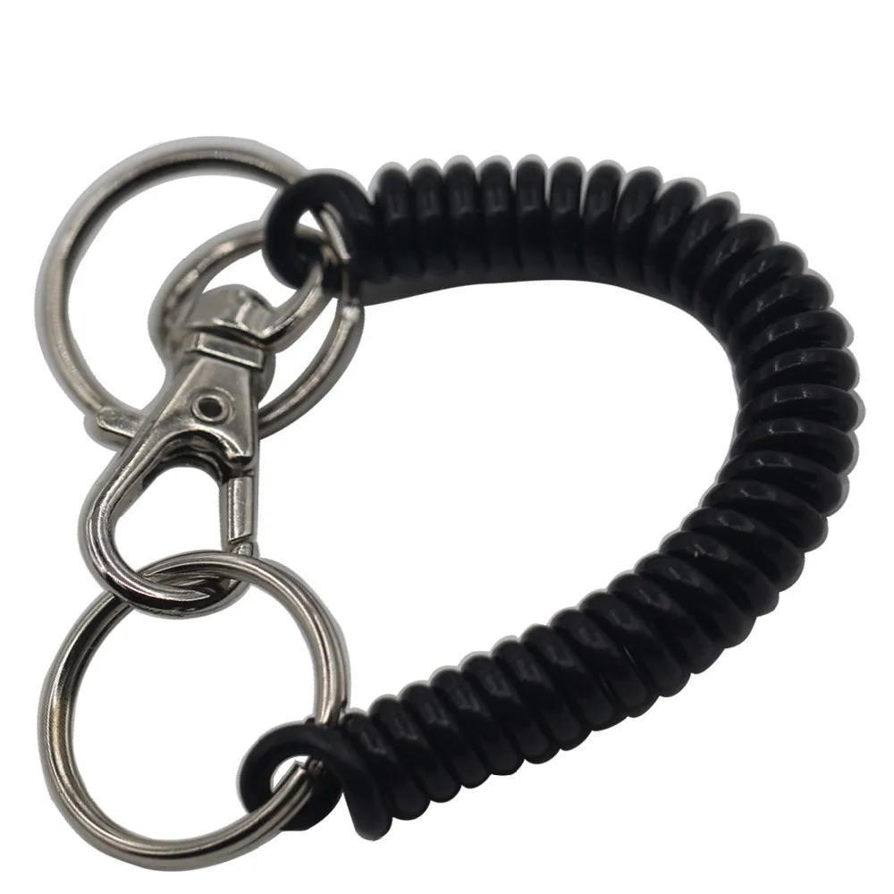 Spring Coil Keychain Key Cellphone Snap Hook Cord Retractable Key Ring ...