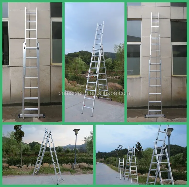 24 Feet Step Ladders Triple Extension Ladders Aluminium With En131 ...