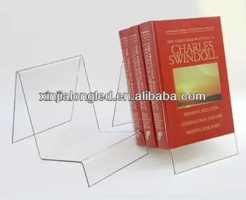 Acrylic Plastic Book Holder Stand Clear Acrylic Magazine Display Rack ...