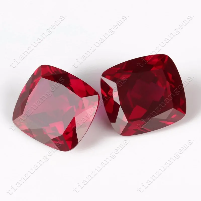 Corundum Material Red Ruby Cushion Shape Loose Stone Ruby Stone - Buy ...