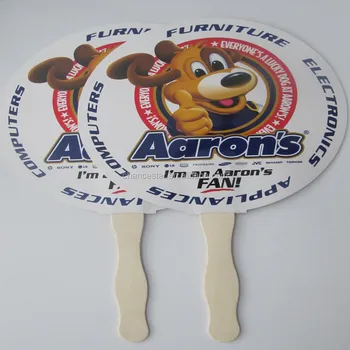 Custom Printed Cardboard Hand Fan With Wooden Handle - Buy Custom ...