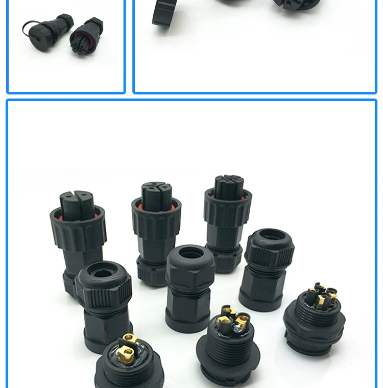 High Current 12v Male And Female Ip67 Waterproof Dc Power Connector ...