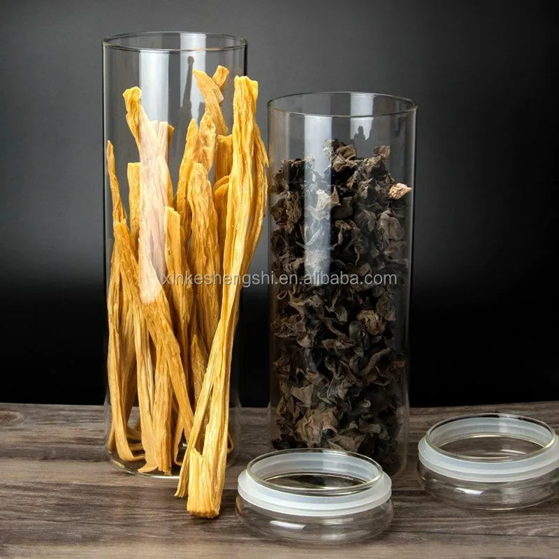 Pyrex Glass Cylinder Jars with Silicone Lid - Ideal for Food Storage