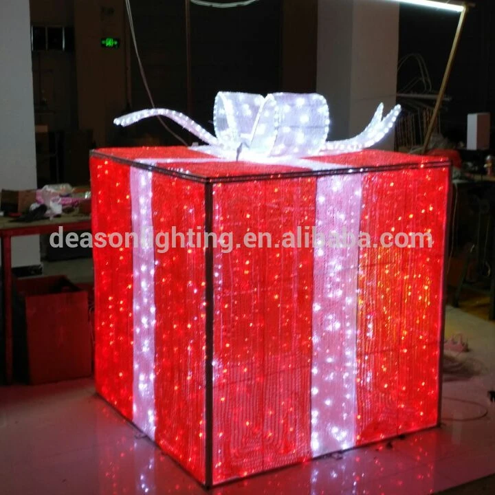 High Quality 3D Gift Box Motif Light - Outdoor Decoration