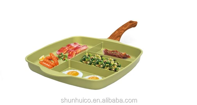 4 Section Multi Pan 4 In 1 Nonstick Frying Pan 32cm Cast Aluminum ...
