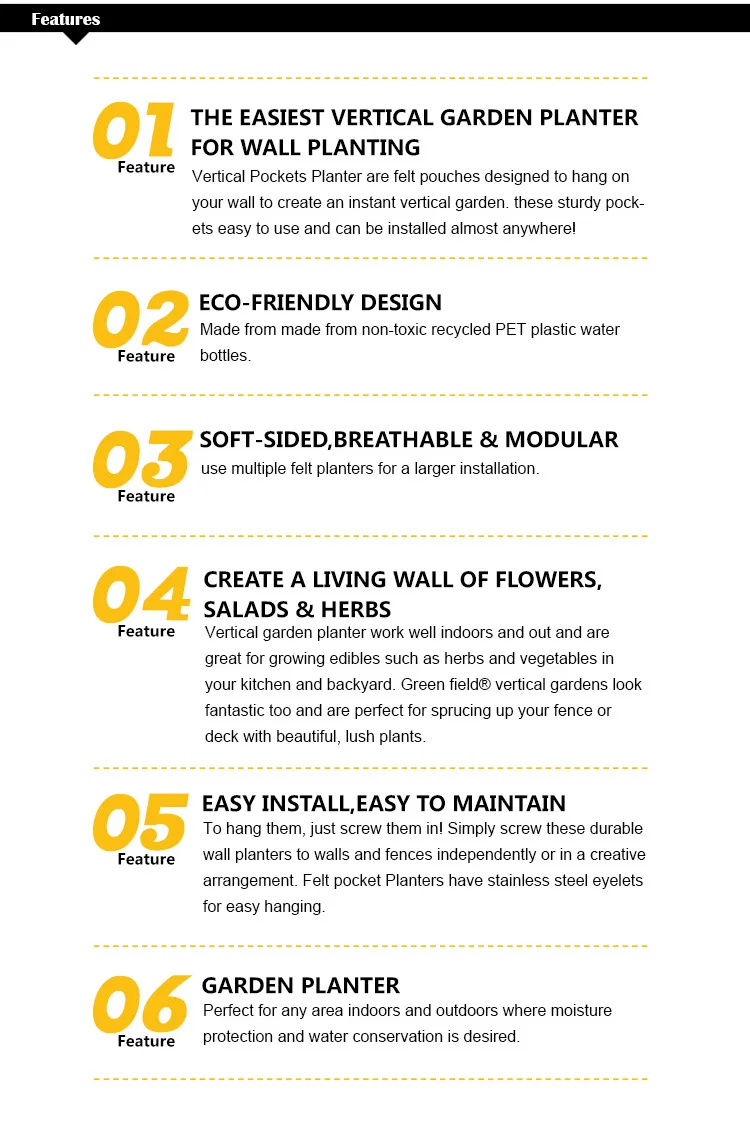 Green Field Deck And Railing Planter Bags Vertical Garden Wall Hanging ...