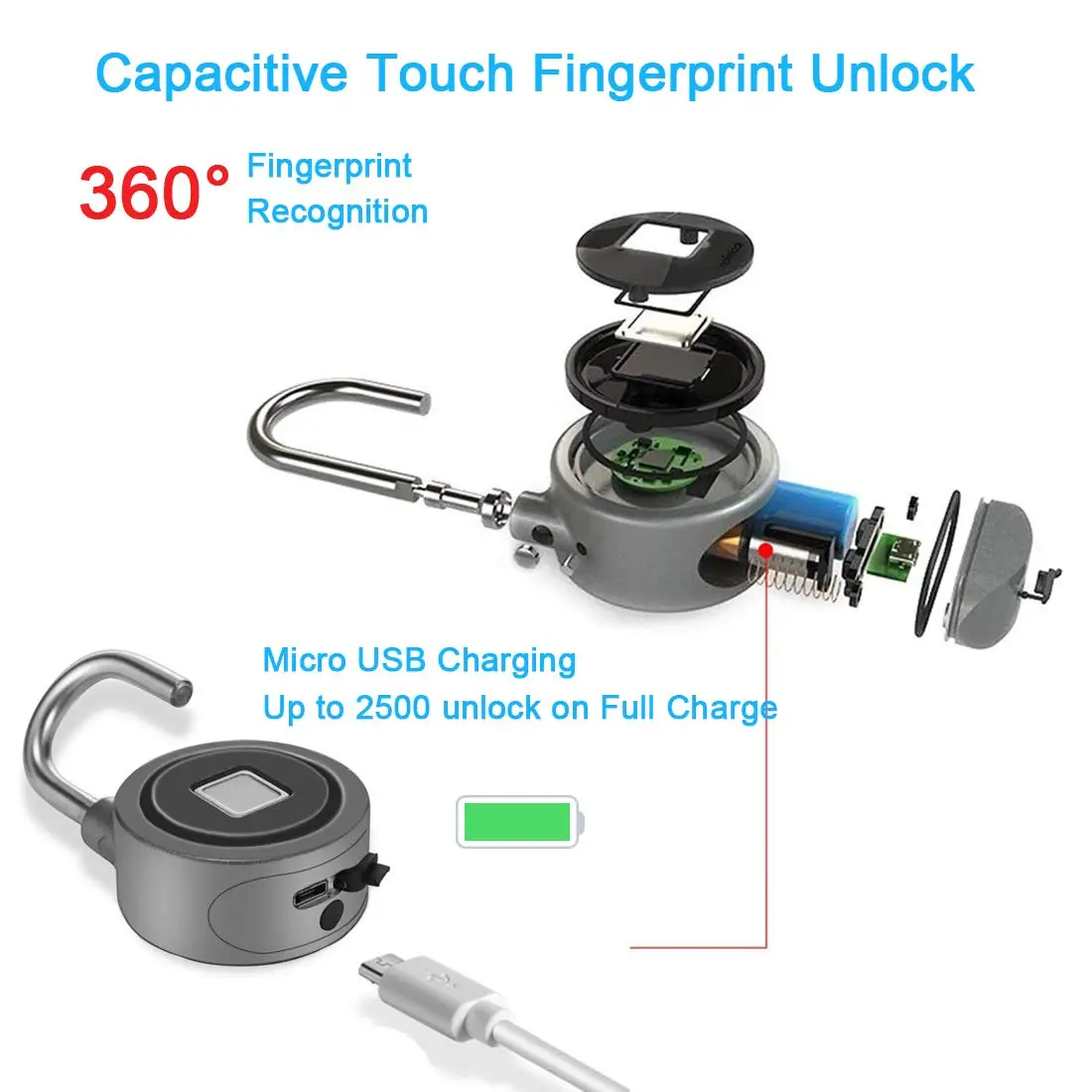 Secure Your Gym Lock with ROEY Fingerprint Bluetooth Padlock