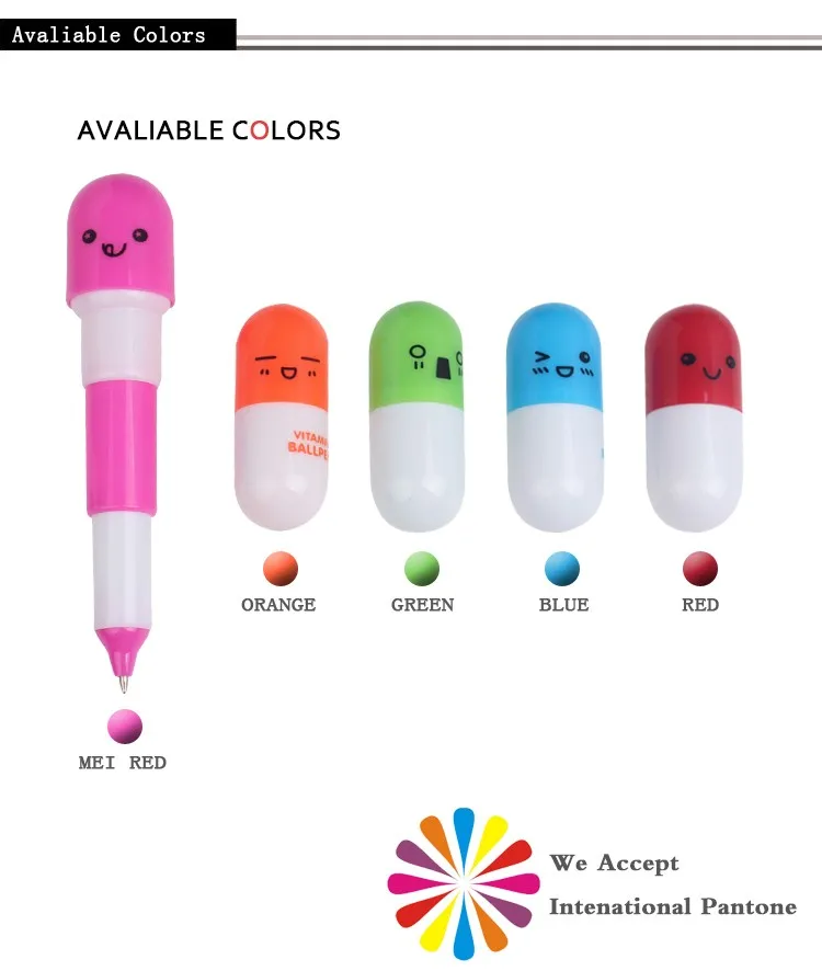 Mini Lovely Capsule Pen With Low Price Cute Capsule Vitamin Ball Pen ...