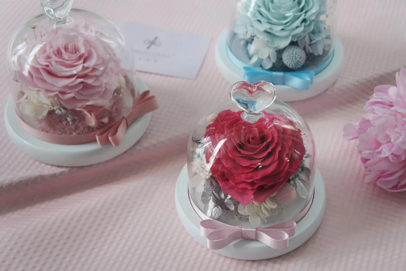 Love Eternity Stabilized Preserved Roses In Glass Tubes Dome For ...