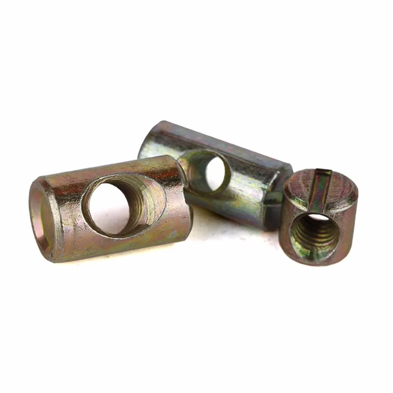 M6 M10 Yellow Zinc Plated Flat Head Slotted Barrel Nut
