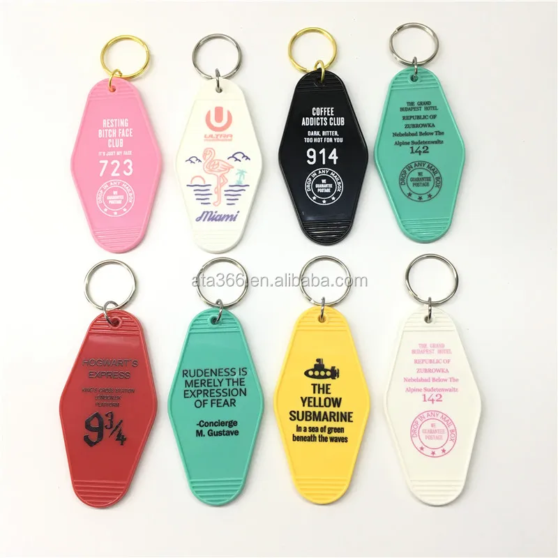 Wholesale Plastic Acrylic Hotel Room Keychain Motel Hotel Key Tag Blank ...