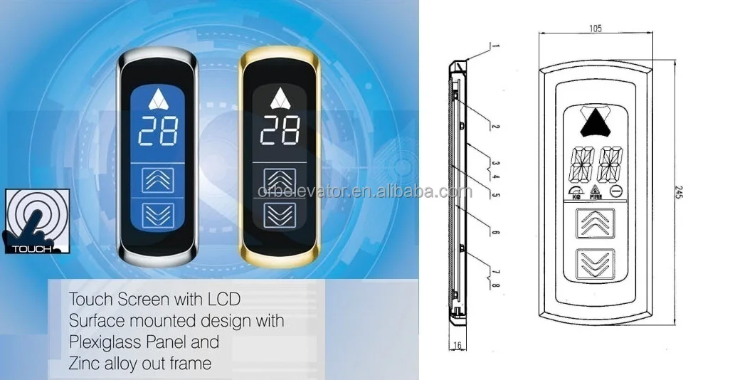 Elevator Lop Hop Hall Call Operation Panel Landing Operation Panel ...