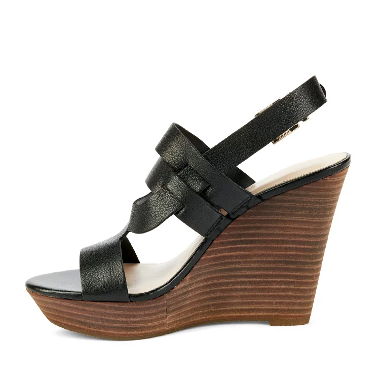 Factory Wedge Very High Heels Shoes Wood Heels Mature Women Sandals ...