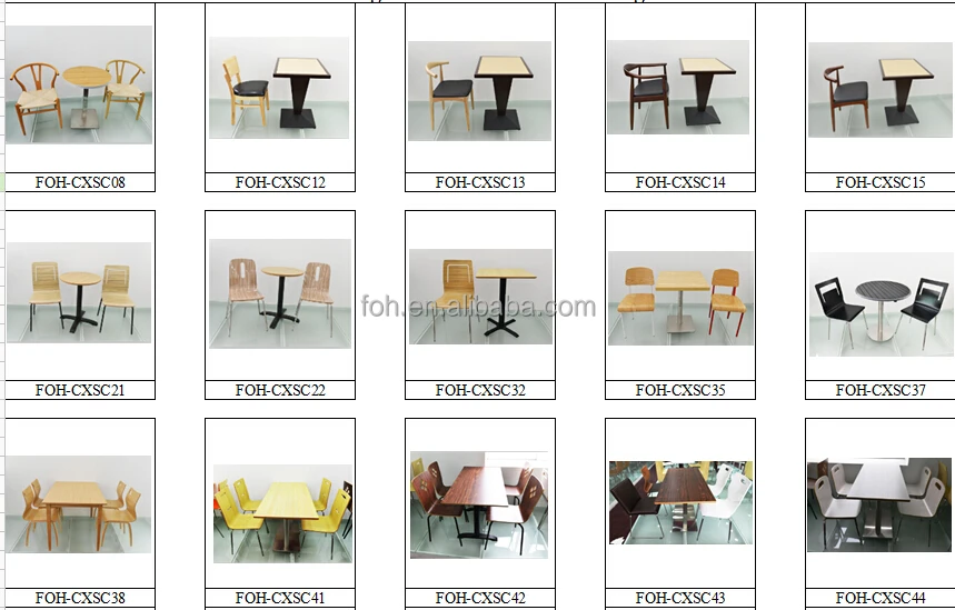 Fast Food Bentwood Chair With Hpl Wood Restaurant Dining Table Set For ...