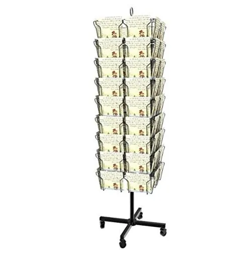 4 Ways Rotating Gift Card Display Rack Moveable Flooring Post Cards ...