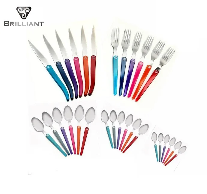 Bc5168 Nice Modern Cutlery Colorful Full Tang Flatware 16pcs Cutlery ...