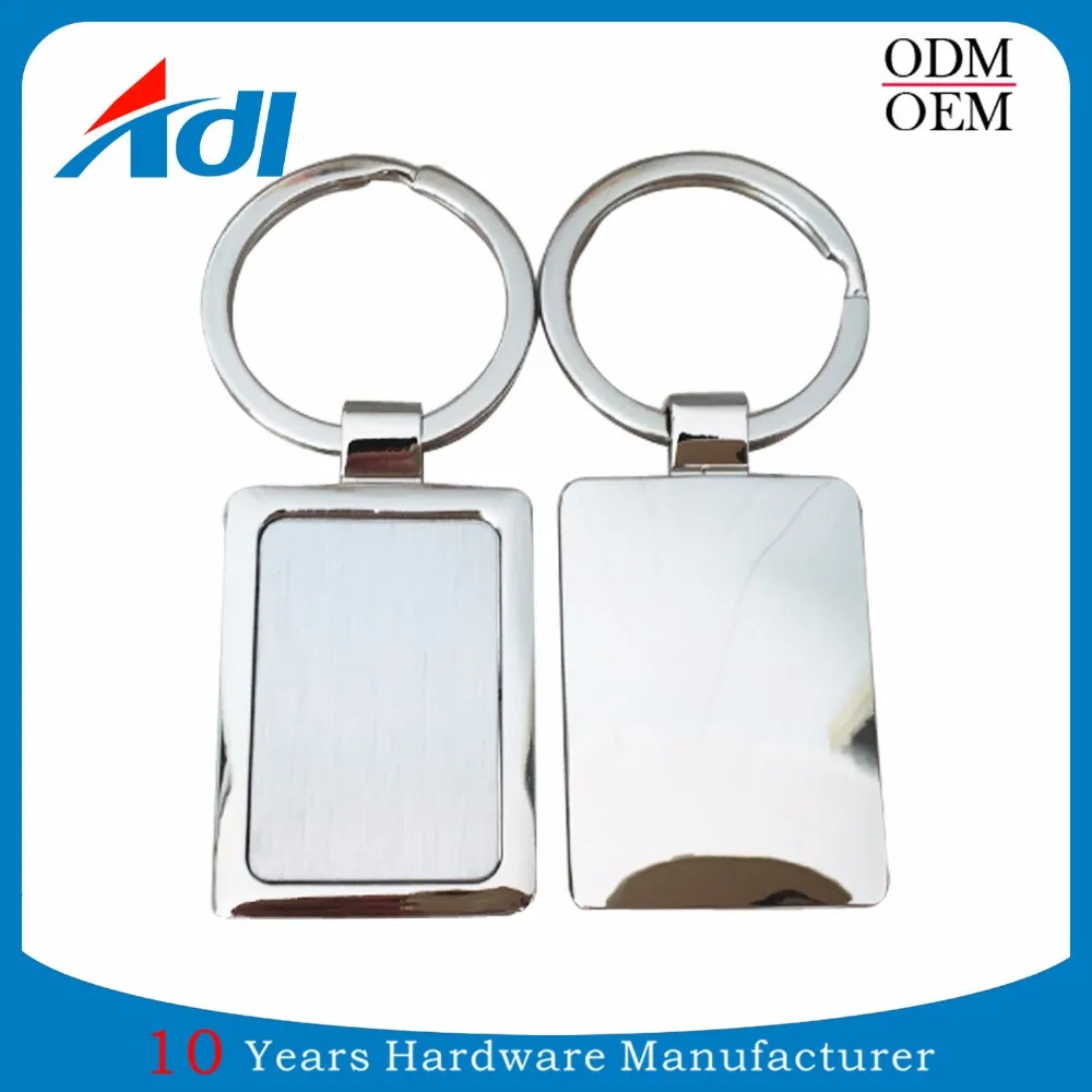 Custom Logo Metal Blank Sublimation Rectangle Zinc Alloy Silver ...