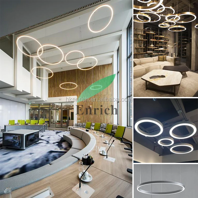 Indoor Suspended Circular Led Linear Light Round Led Luminaire With ...