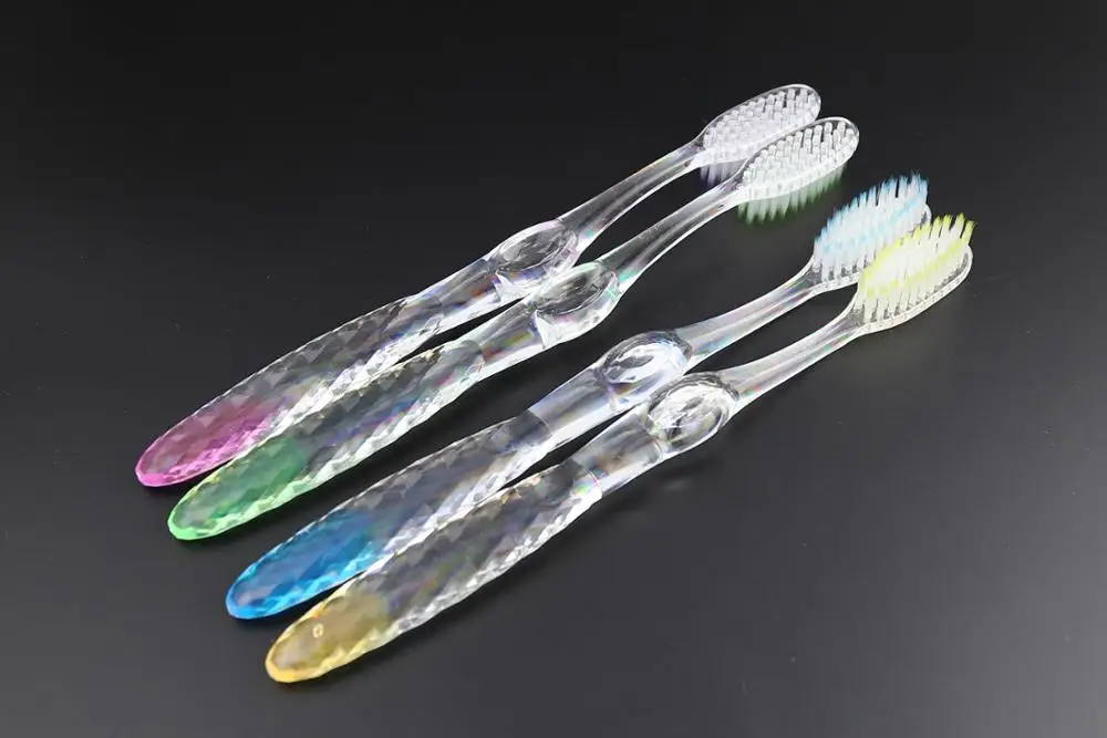 Transparent Ps Diamond Shape Handle Toothbrush With Soft Tapered ...