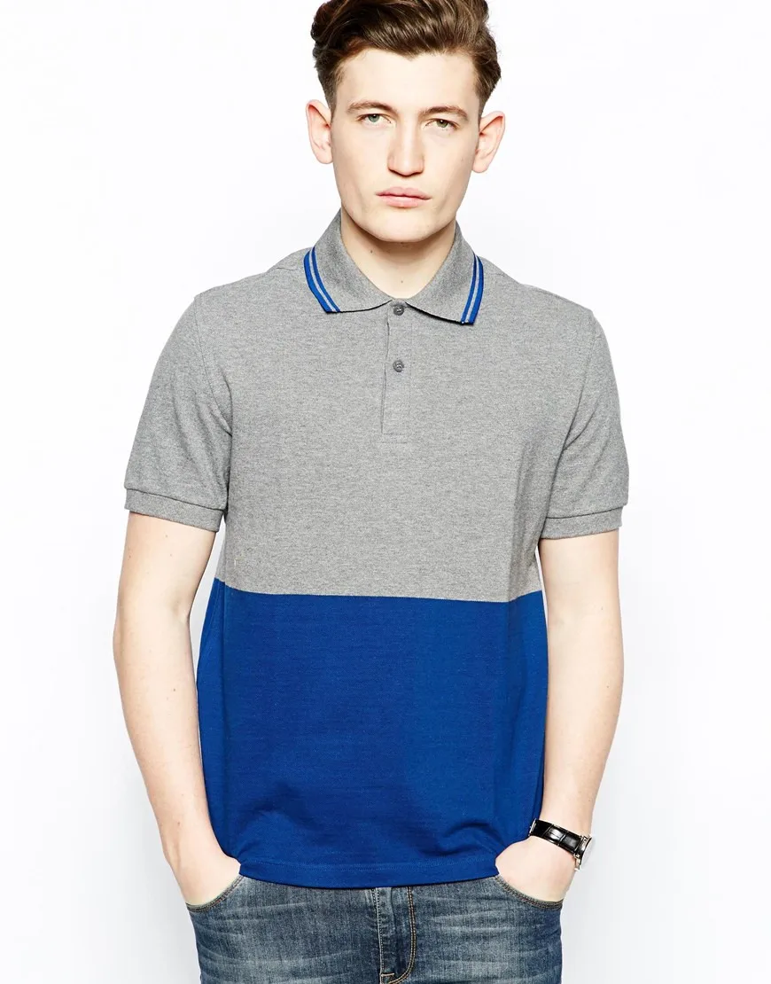 Men Grey And Blue Two Color Polo Shirt - Buy Two Color Polo Shirt,Men ...