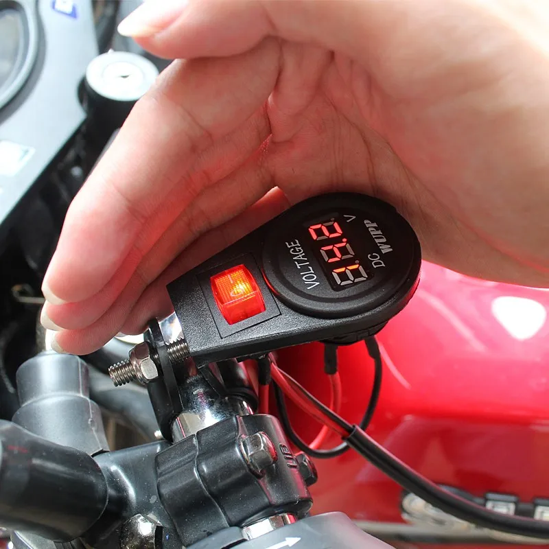 2 In 1 Car Motorcycle Digital Led Display Voltmeter With Switch - Buy ...