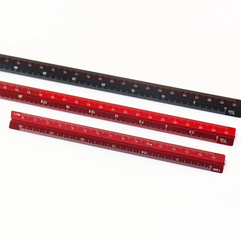 Good Quality Colorful 30cm Aluminum Alloy Triangular Scale Ruler For ...