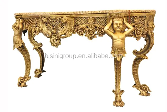 Luxury Baroque Style Round Angel Console Table Made Of Antique Brass ...