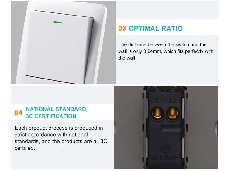 Electrical 10A Light Switch UK - Luxury Wall Switch
