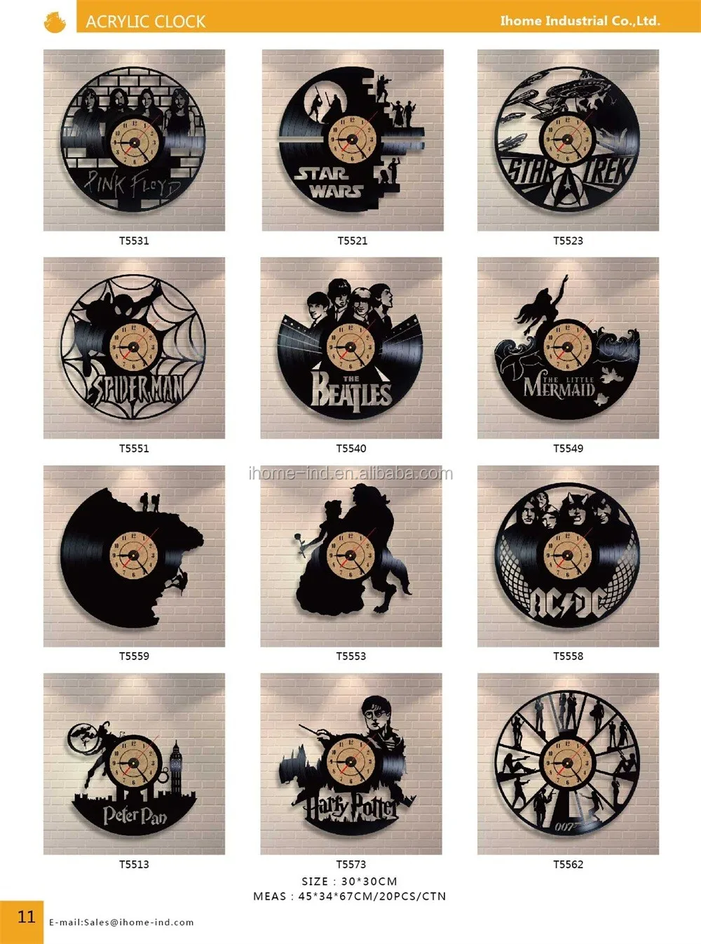 3D Wall Clock Vinyl Record Frameless Quartz Clock Climbing Shape