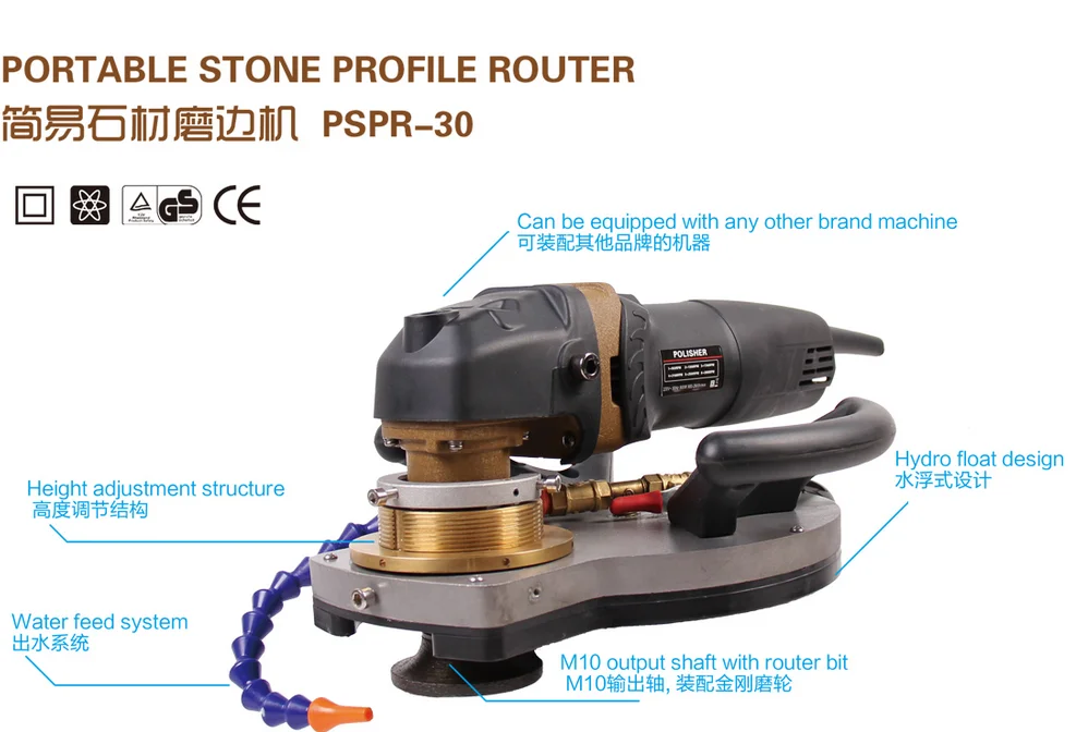 Portable Granite Stone Profile Router - Variable Speed Angle Grinder ...