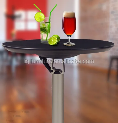 Fashion Modern Outdoor Folded Abs Top Brushed Aluminum High Cocktail ...