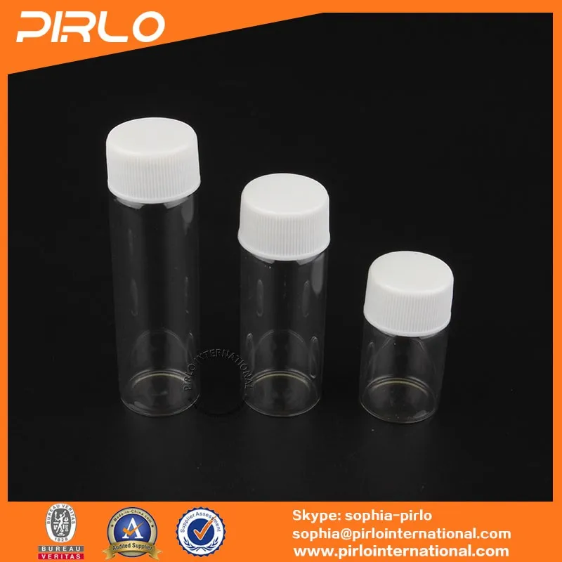 20ml 35ml 45ml Clear Screw Neck Glass Vial With White Plastic Cap ...