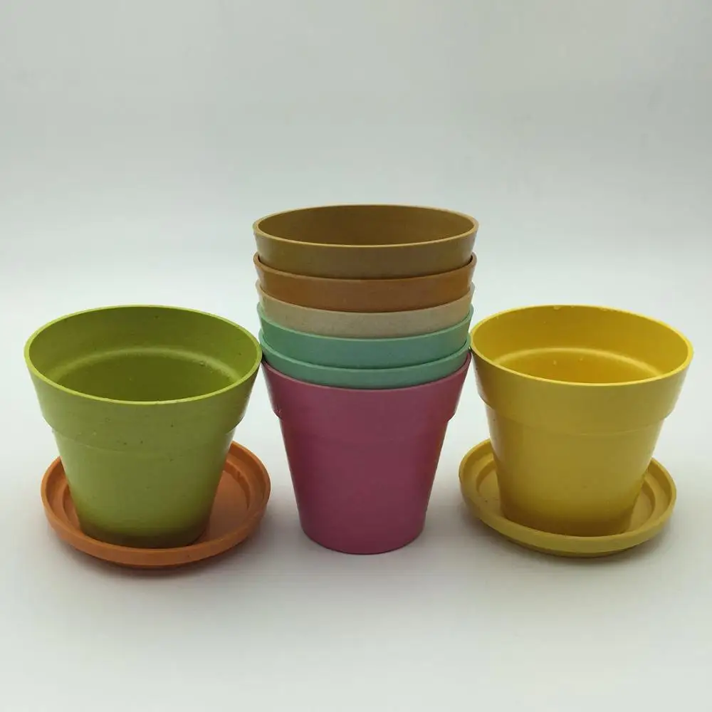 Colorful Eco-friendly Plant Fiber And Bamboo Fiber Flower Pots - Buy ...