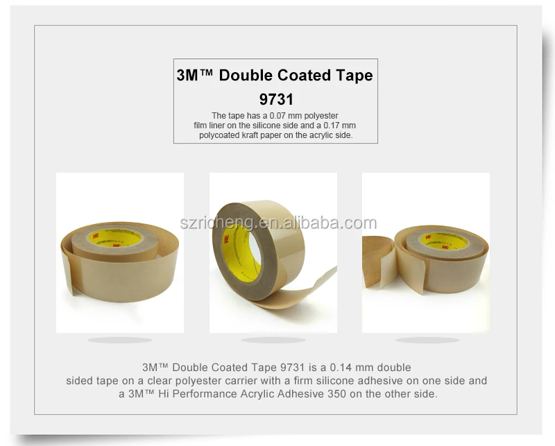 3M 9731 High Temperature Silicone Tape - Double Coated PET