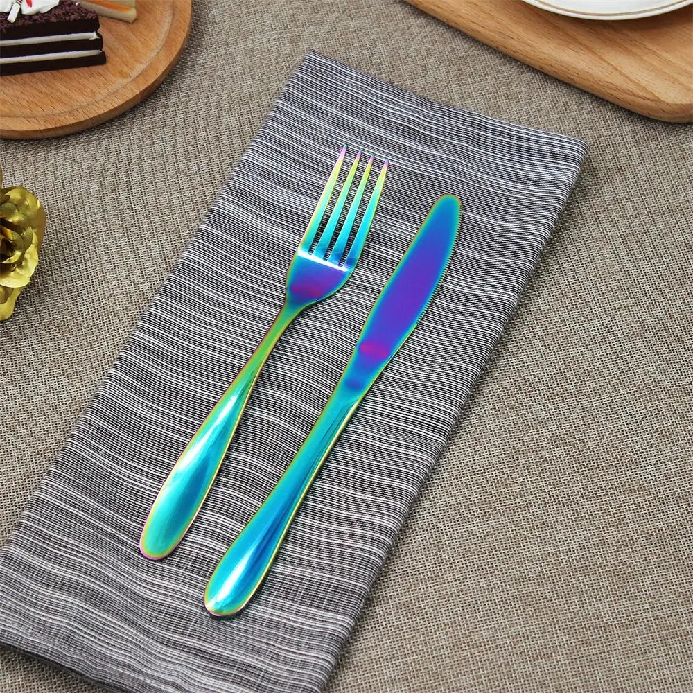 Wholesale PVD rainbow Coating Restaurant Cutlery, Black Plated Flatware ...