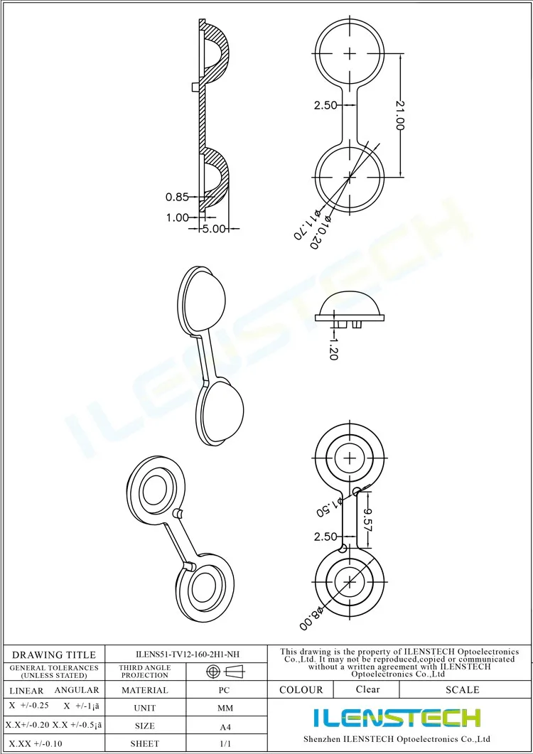 Ilenstech 12mm 160 Degree Backlight Led Tv Lens for 2835 3030 3535 Led ...