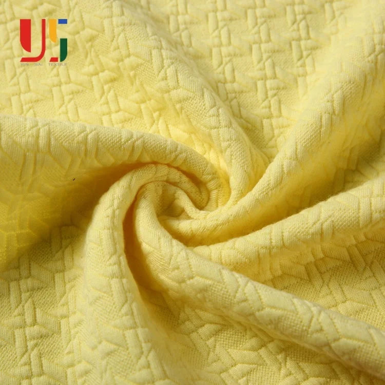 Light Yellow Polyester Spandex Elastic Clothing Textile Garment Fabric ...