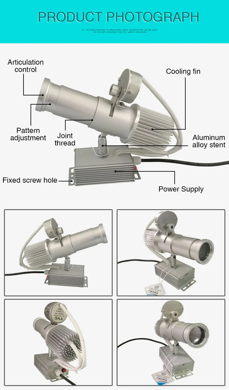 Dynamic Logo Display 50w Led Advertising Projector Led Rotation Gobo ...